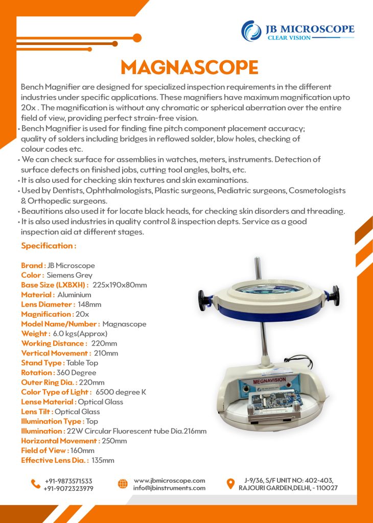 Magnascope | Bench Magnifier - JB Microscope