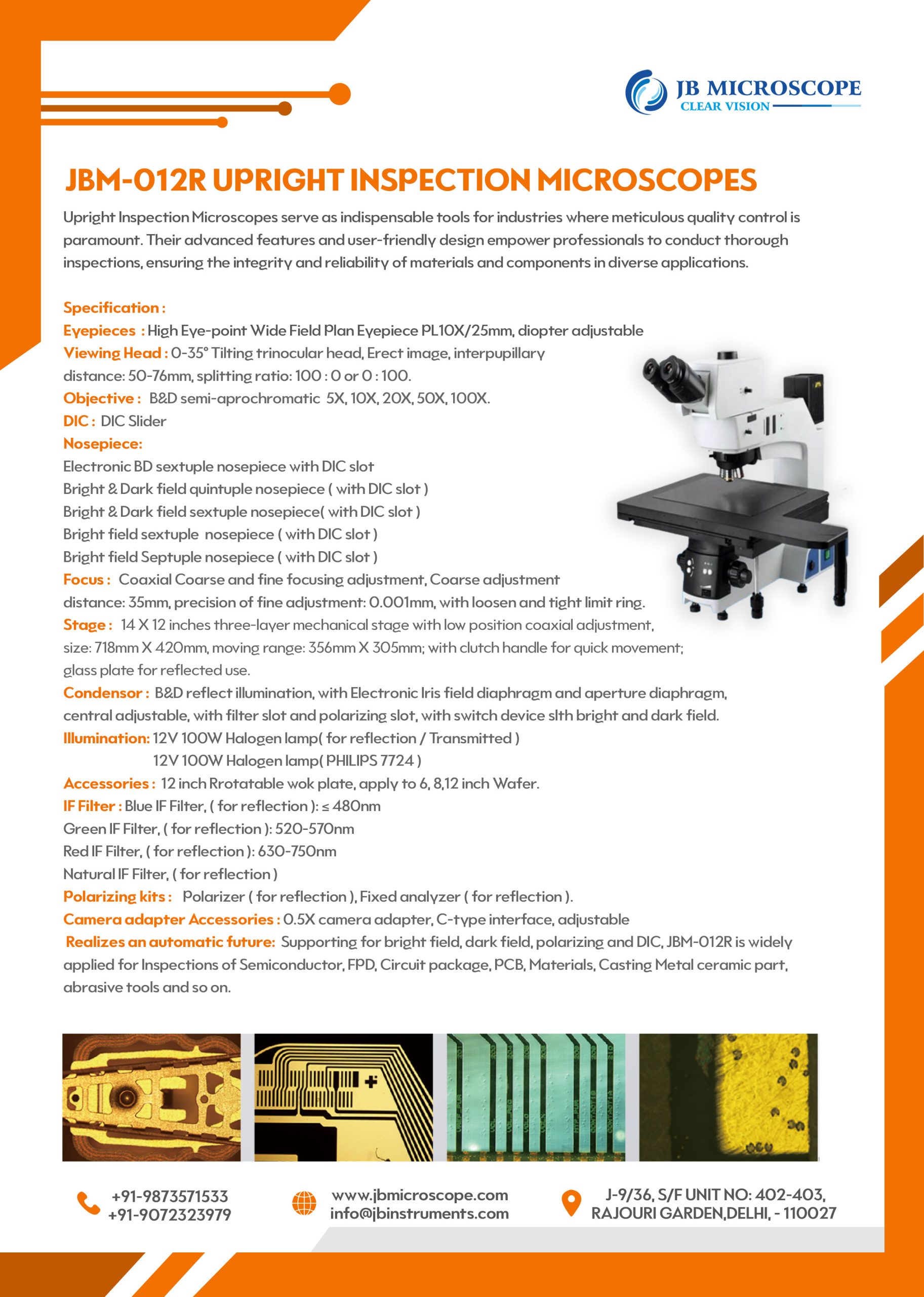 Upright Inspection Microscopes - (JBM-012R )
