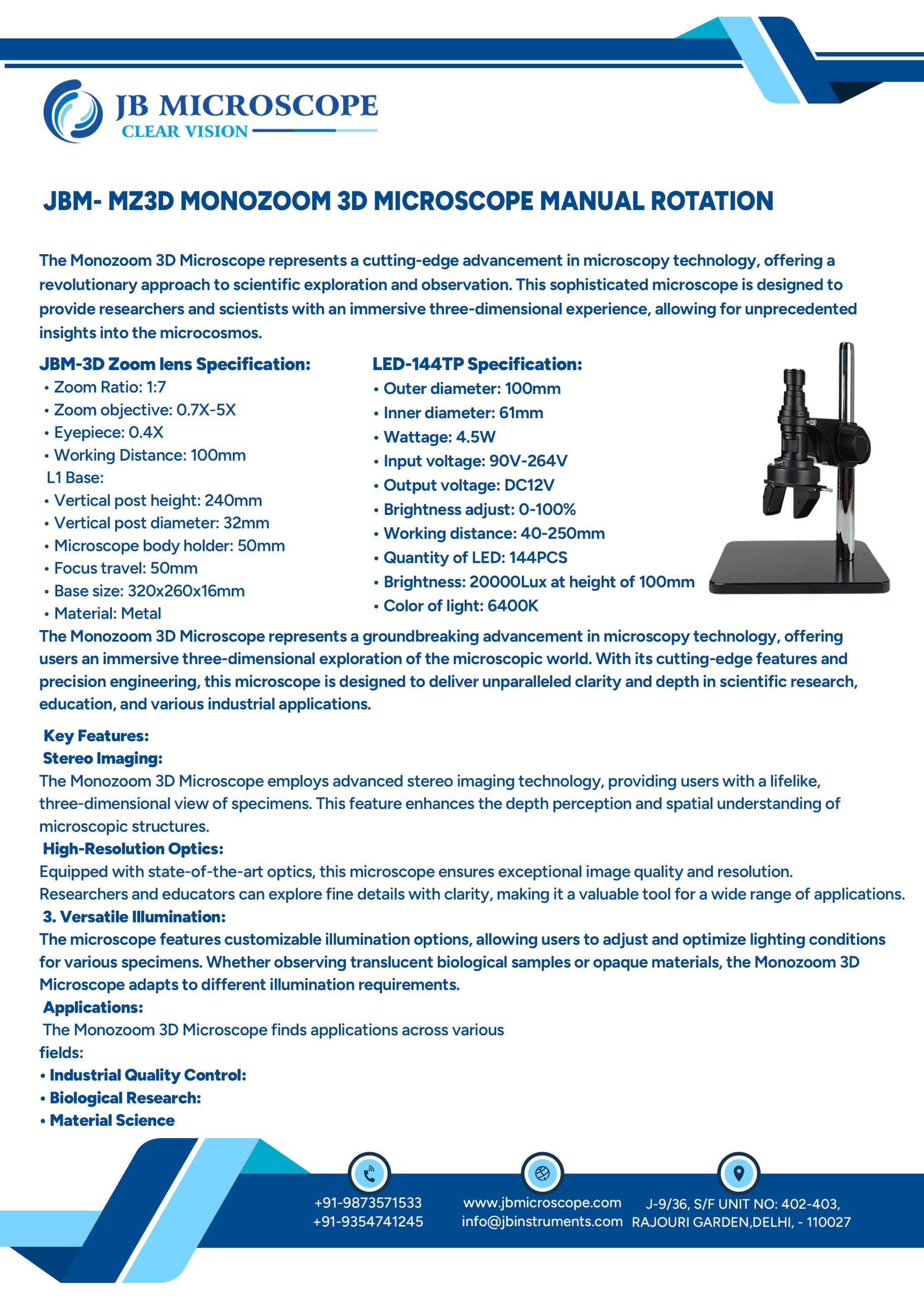 3D Microscope | Monozoom 3D Microscope